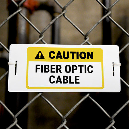 Caution: Fiber Optic Cable - Zip-on Tag | Creative Safety Supply