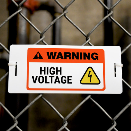 Warning: High Voltage - Zip-on Tag | Creative Safety Supply