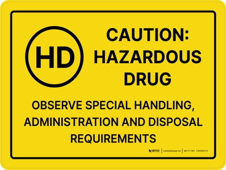 Caution: Hazardous Drug Observe Special Handling Administration And ...