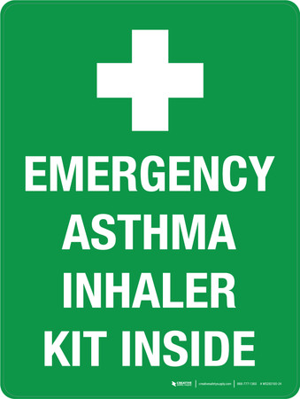 Emergency Asthma Inhaler Kit Inside Portrait - Wall Sign