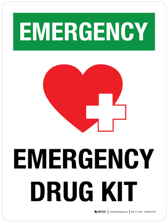 Emergency Drug Kit Portrait - Wall Sign | Creative Safety Supply