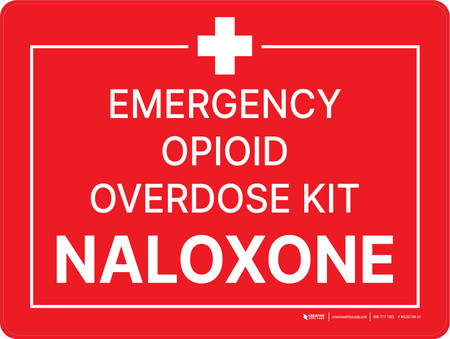 Emergency Opioid Overdose Kit Naloxone Landscape - Wall Sign