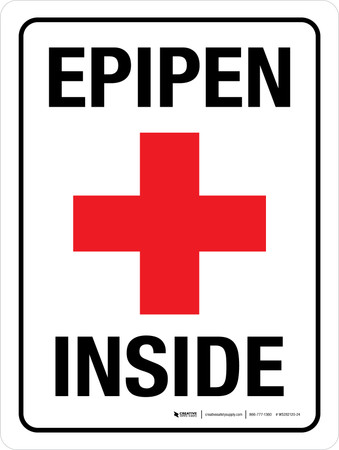 Epipen Inside Portrait - Wall Sign