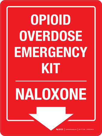 Opioid Overdose Emergency Kit - Naloxone Wall Sign