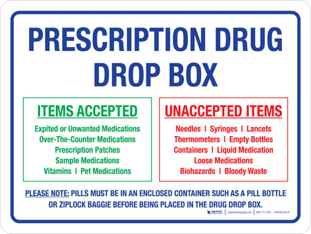 Prescription Drug Drop Box - Items Accepted VS Unaccepted Items ...
