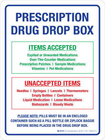 Prescription Drug Drop Box - Items Accepted VS Unaccepted Items ...