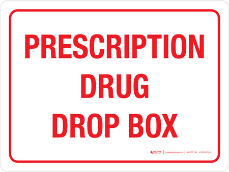 Prescription Drug Drop Box Landscape - Wall Sign