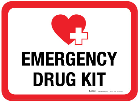 Emergency Drug Kit Rectangle - Floor Sign