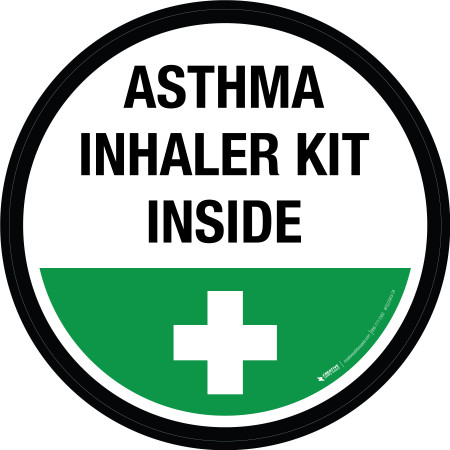 Asthma Inhaler Kit Inside Circular - Floor Sign