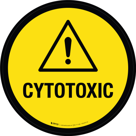 Cytotoxic Yellow Circular - Floor Sign