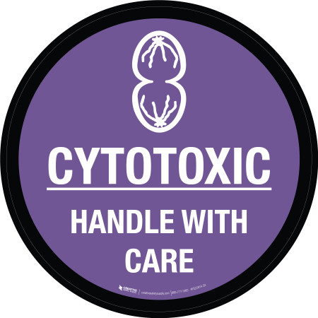 Cytotoxic Handle With Care Circular - Floor Sign