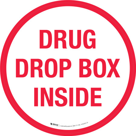 Drug Drop Box Inside Circular - Floor Sign