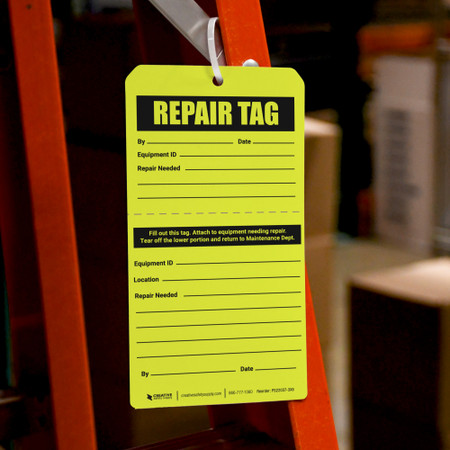 Repair Tag Yellow - Tear-Off Tag