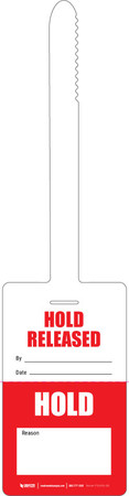 Hold Released/Hold - Self-Locking Tear-Off Tag