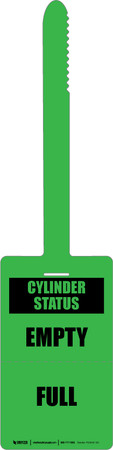 Cylinder Status: Empty/Full Green - Self-Locking Tear-Off Tag