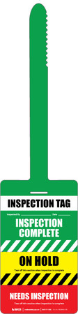 Inspection Tag: Complete/Hold/Needs Inspection - Self-Locking Tear-Off Tag