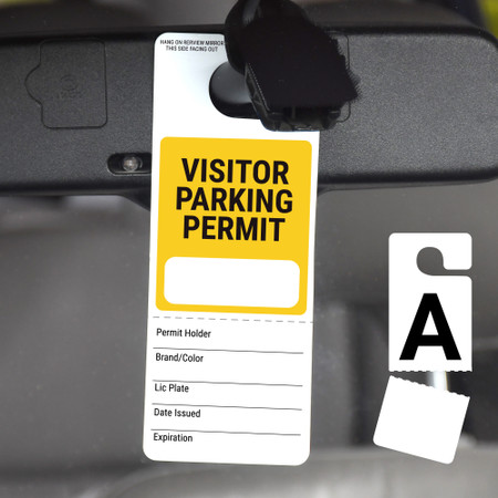 Visitor Parking Permit Yellow No. Write on - Car Permit Tear-Off Tag ...