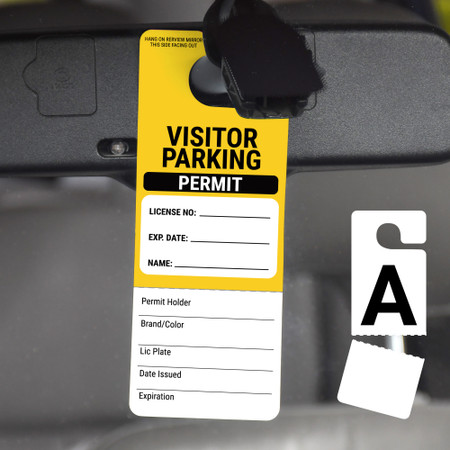 Visitor Parking Permit Yellow - Car Permit Tear-Off Tag