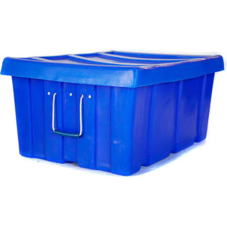 Bulk Shipping Poly Container With Lid 31"L x 22"W x 15"H, Blue