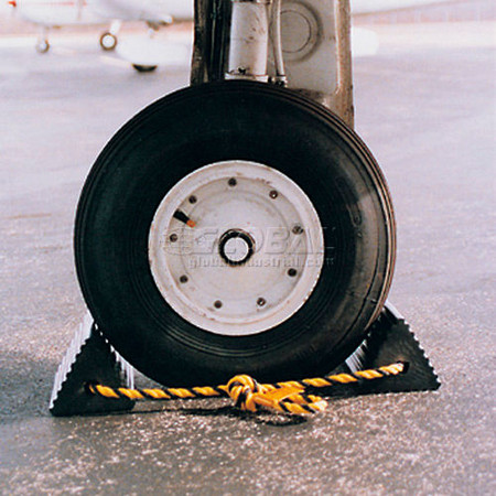 Twin Aircraft Wheel Chocks AC-13 10"L x 5"W x 4-1/2"H with Poly Rope ...
