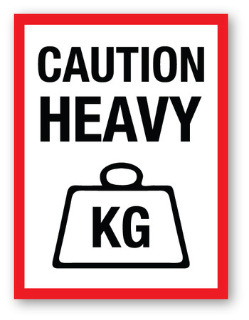 Caution Heavy with Icon - Shipping Label