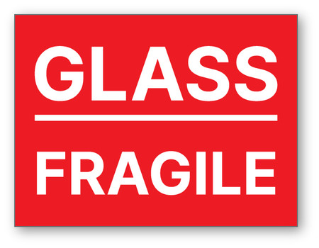 Glass Fragile - Shipping Label