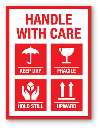 Handle With Care with Icons - Shipping Label