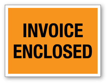 Invoice Enclosed Orange - Shipping Label | Creative Safety Supply
