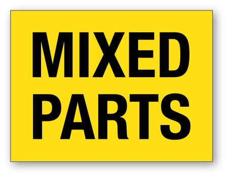 Mixed Parts Yellow - Shipping Label | Creative Safety Supply