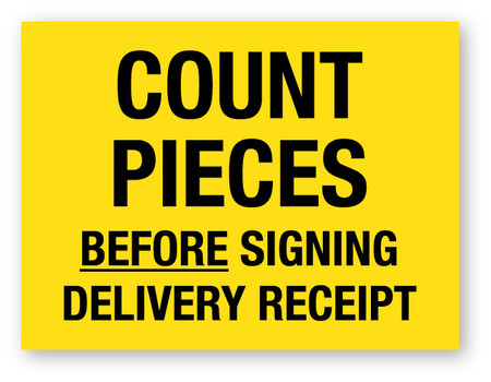 Count Pieces Before Signing Delivery Receipt - Shipping Label ...