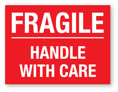 Fragile: Handle With Care Text Red - Shipping Label | Creative Safety ...