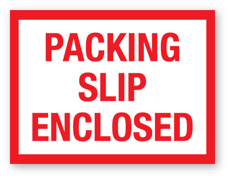 Packing Slip Enclosed White/Red - Shipping Label