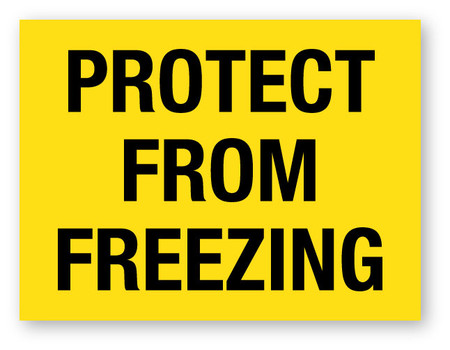 Protect From Freezing Yellow - Shipping Label