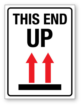 This End Up Arrows Up Icon - Shipping Label