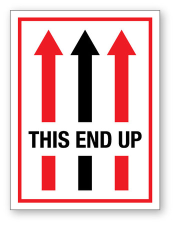 This End Up Arrows Up White - Shipping Label