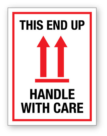 This End Up Handle With Care Arrows Up - Shipping Label