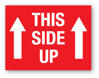 This Side Up Red Arrows Up - Shipping Label
