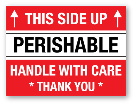 This Side Up Perishable Handle With Care Thank You - Shipping Label