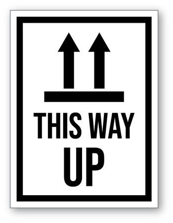 This Way Up Black Arrows Up Icon - Shipping Label