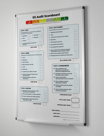5S Audit Scoreboard Portrait Whiteboard | Creative Safety Supply