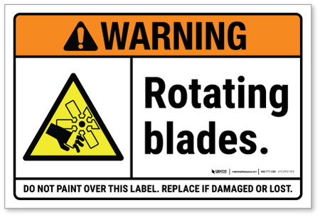 Warning: ANSI Rotating Blades - Labels