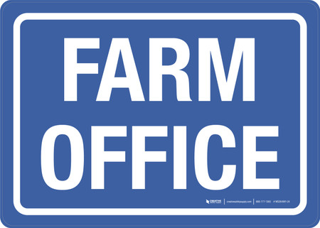 Farm Office Blue Landscape - Wall Sign