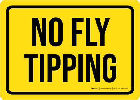 No Fly Tipping Landscape - Wall Sign
