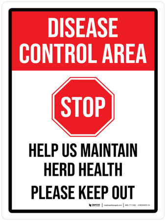 Disease Control Area: Stop - Help Us Maintain Herd Health Portrait ...
