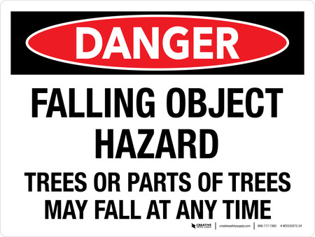 Danger: Falling Object Hazard - Trees Or Parts Of Trees May Fall At Any ...