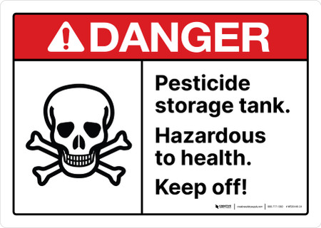 Danger: ANSI Pesticide Storage Tank Landscape - Wall Sign | Creative ...