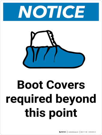 Notice: Boot Covers Required Beyond This Point with Icon Portrait ...