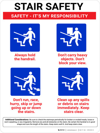 Stair Safety: It's My Responsibility Portrait - Wall Sign