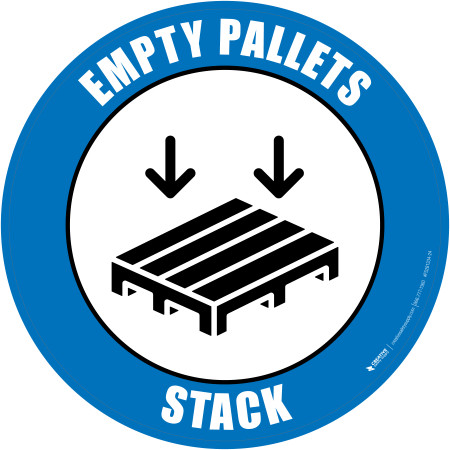 Empty Pallets Stack Blue with Icon Circular - Floor Sign
