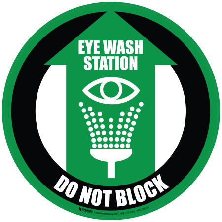 Eye Wash Station Do Not Block Circular - Floor Sign